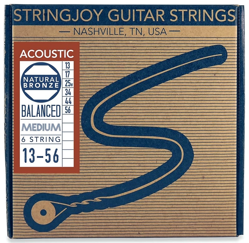 Stringjoy SJ-NB1356 Balanced Medium Acoustic Guitar Strings | Reverb