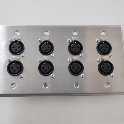 Quad-Gang XLR Wall Plate Stainless Steel 8x D-Series Neutrik | Reverb