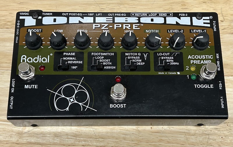 Radial Tonebone PZ-PRE Acoustic Preamp - Black/Brown/Green | Reverb