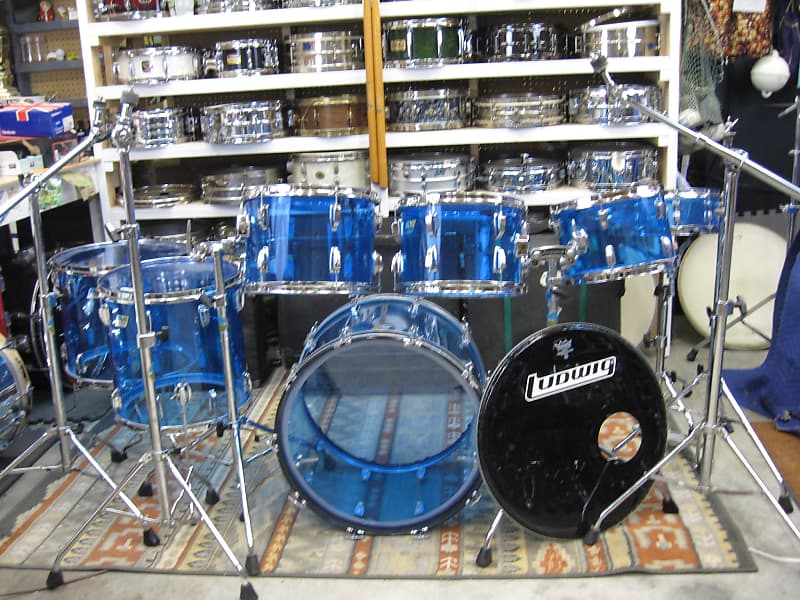 Ludwig 7 piece Vistalite kit 70's - Blue Vistalite | Reverb