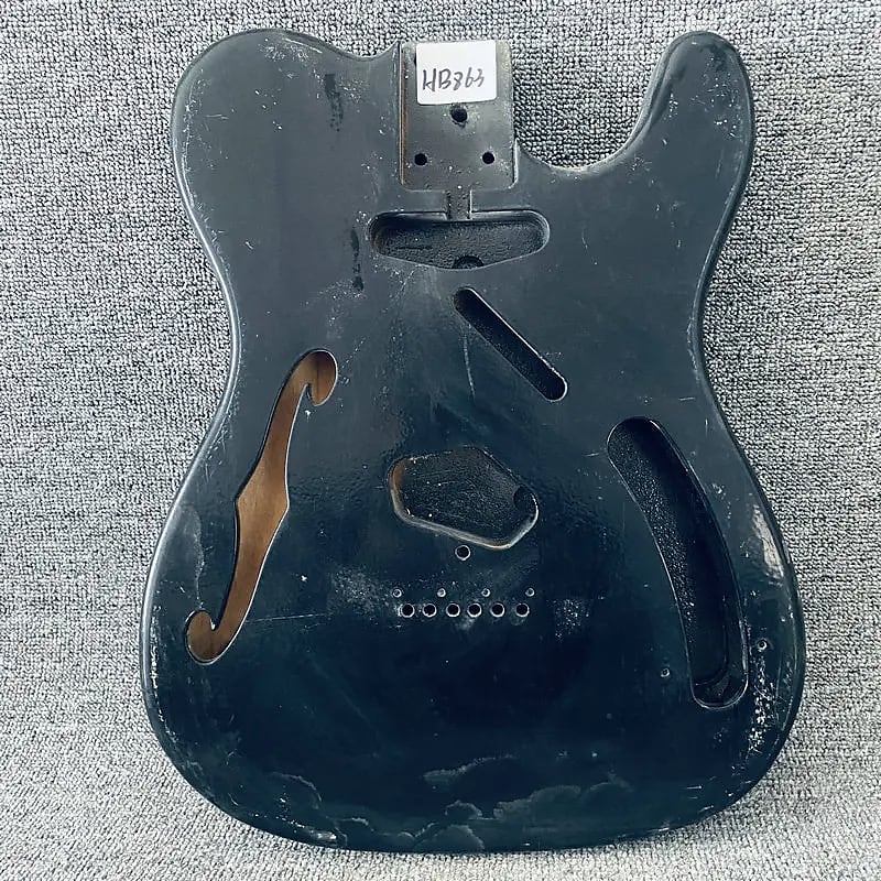Black Basswood Telecaster Style String Through Body | Reverb