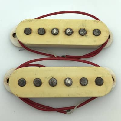 2 Stratocaster Style Staggered Pickups Aged White | Reverb