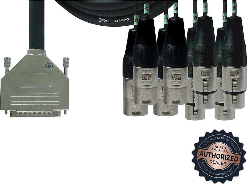 Cordial 8-Channel Digital (AES/EBU) / DMX / Analog Multicore | Reverb