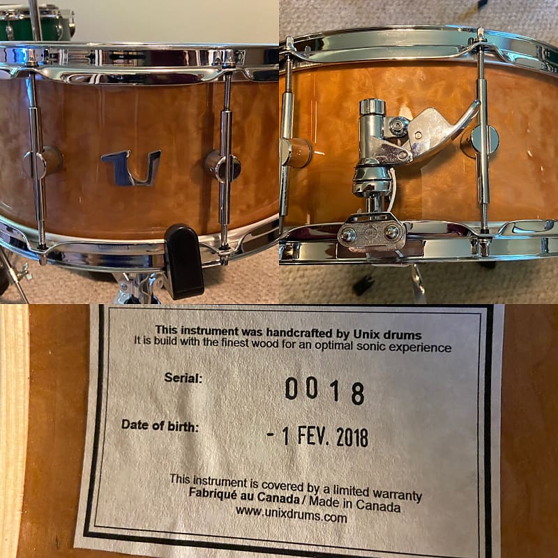 Unix 14X 6.5 snare drum 2018 - Quilted Maple | Reverb