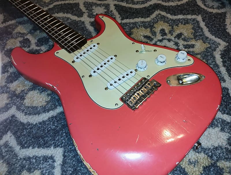 Fiesta red strat body - relic(fully loaded). | Reverb