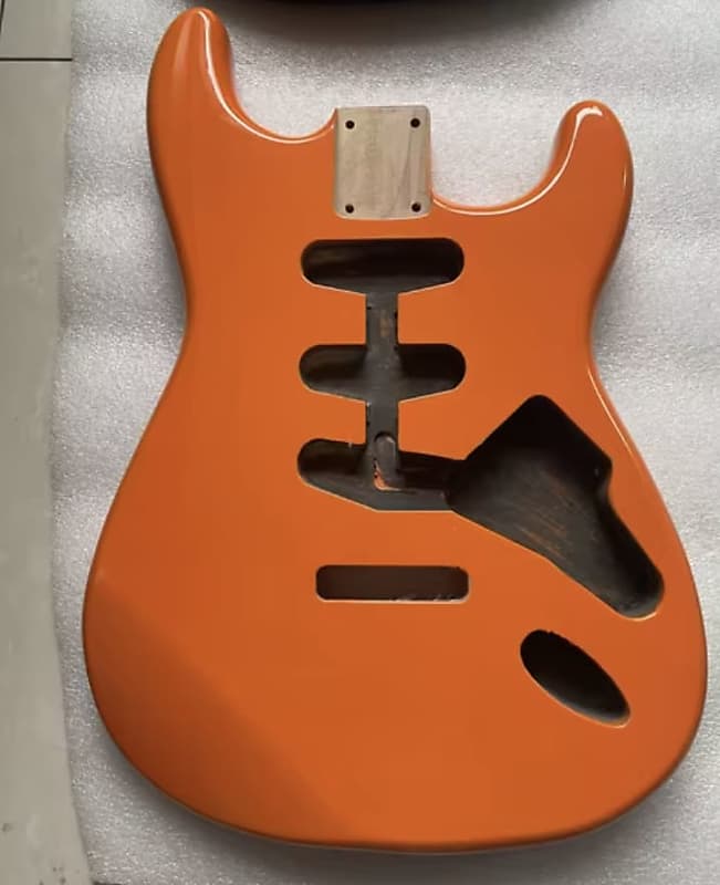 Alder Wood Orange Guitar Strat Stratocaster Style Body | Reverb Canada