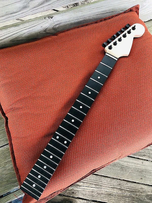 Musikraft 24 3/4 conversion stratocaster neck - Ebony | Reverb
