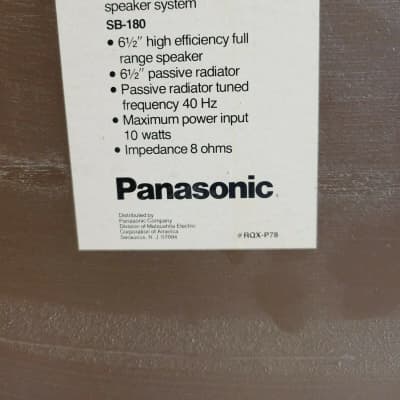 Vintage Panasonic Thrusters SB-180 Speaker System 2 Speakers | Reverb