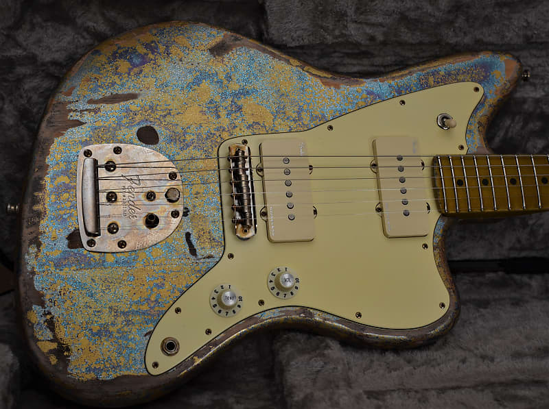 Fender American Jazzmaster Heavy Relic-Custom Gold Sparkle O | Reverb