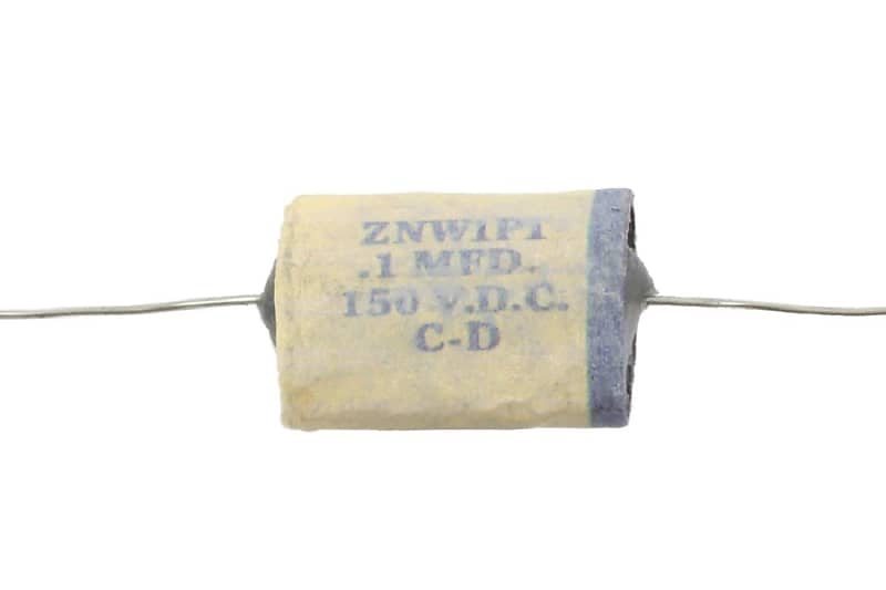 1950's Phonebook Style Capacitor, .1mfd, 150 VDC - WHITE | Reverb