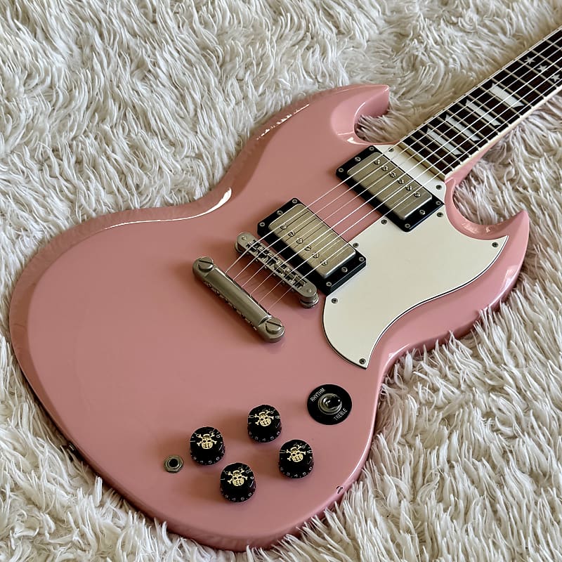 Burny SG "Swanky Spider" Shell Pink Electric Guitar | Reverb