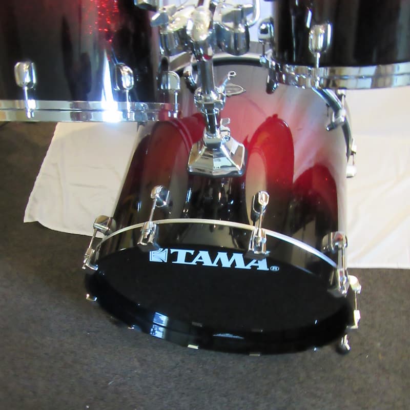 Tama Starclassic Birch/ Bubinga 2000's - Red Sparkle Fade 22" | Reverb