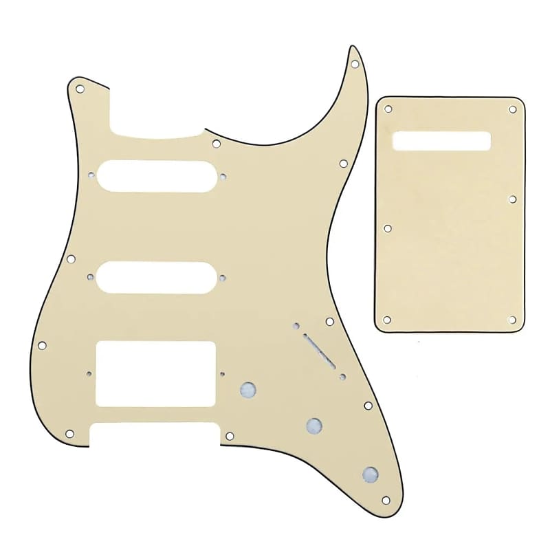 11-Hole HSS Strat Pickguard and Matching Back Plate - 3-Ply | Reverb