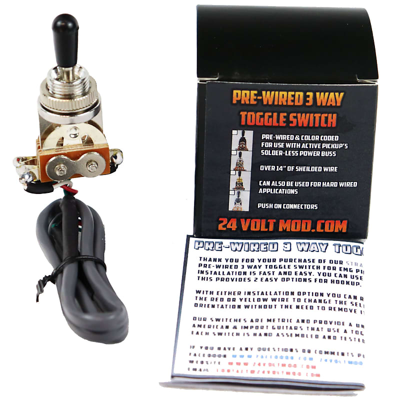 Chrome / Nickel 3 Way Toggle Switch 6" Pre-Wired Shielded | Reverb