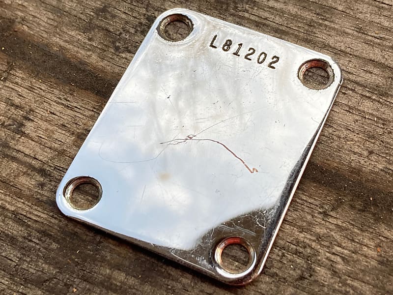 Vintage Fender L Series Neck Plate 1965 - Chrome Pre-CBS | Reverb