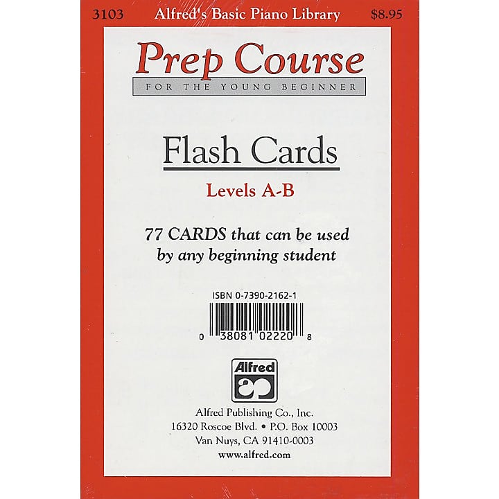 Alfred's Basic Piano Prep Course Flash Cards Levels A & B | Reverb
