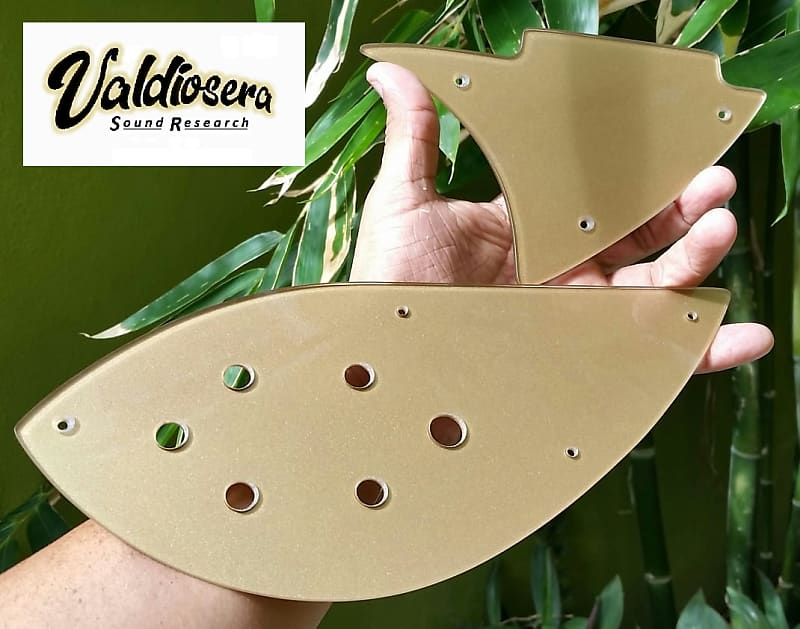 Hand made custom Top & Bottom pickguard set GOLD plexiglass | Reverb