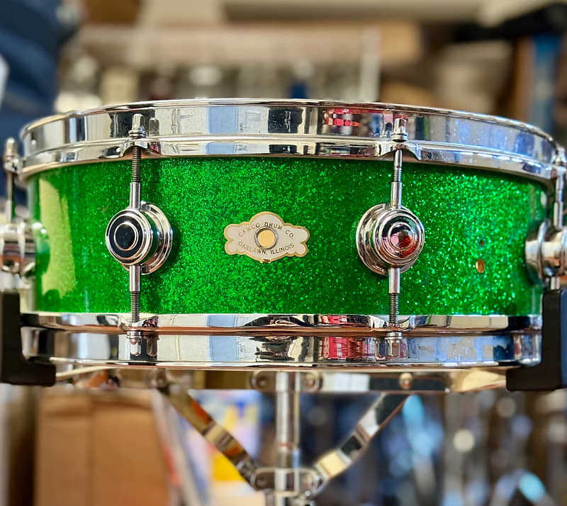 Camco Vintage Rare Green Sparkle Oaklawn 14x5 Snare Drum | Reverb