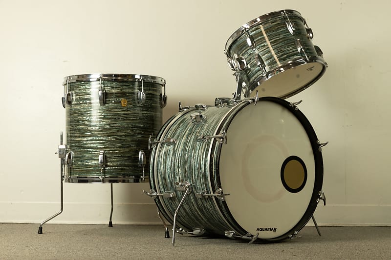 1960s Ludwig Oyster Blue Pearl Super Beat Drum Set | Reverb