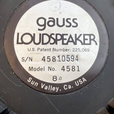 Cetec Gauss 4581 (5841) 15" loudspeaker | Reverb