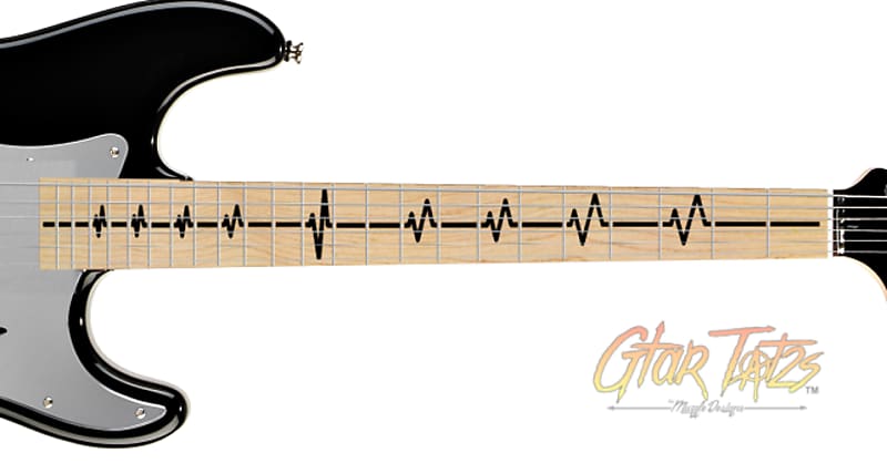 GtarTat2s EKG Heartbeat Inlay Sticker Decal (TWO Pack) Black | Reverb