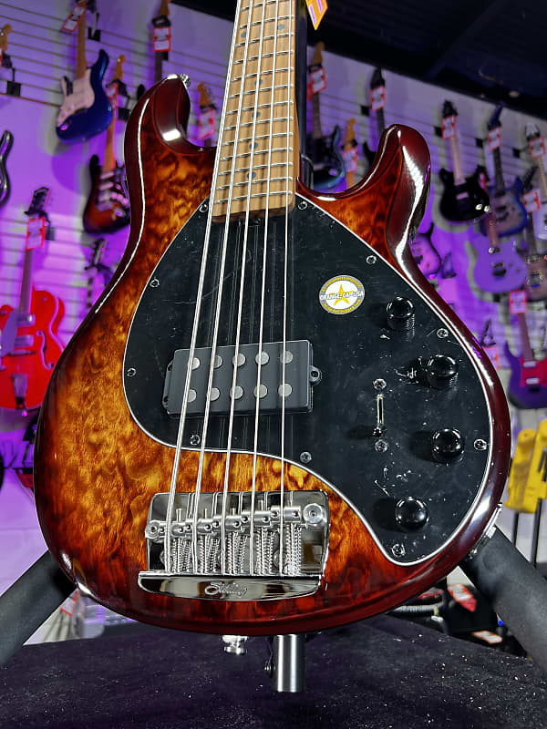 Sterling Stingray 5 String Bass Guitar RAY35QM-ILB-M2 | Reverb
