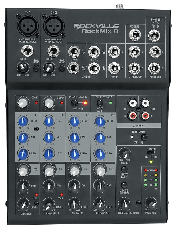 Rockville ROCKMIX USB Computer Recording Interface Mixer | Reverb