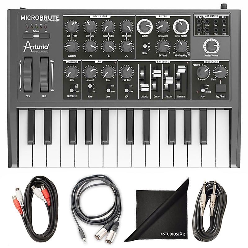 Arturia MicroBrute Analog Synthesizer w/ AxcessAbles Cable | Reverb