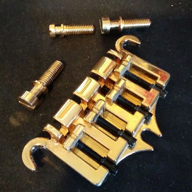 Epiphone Allen Woody 3 Point Bridge with Mounting Bolts, Gold | Reverb