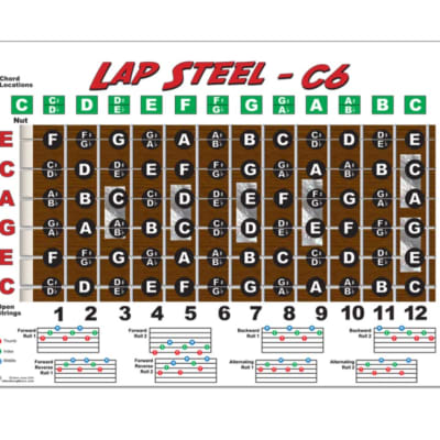 Laminated 8.5x11 Lap Steel C6 Tuning Chord Poster | Reverb Australia