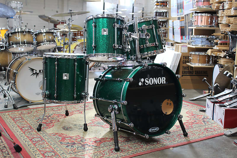 Sonor Designer 4-Piece - Maple Light Shell - Green Sparkle | Reverb