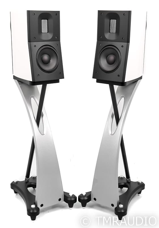 Raidho D1.1 Bookshelf Speakers; D-1.1; White Pair w/ Stands | Reverb