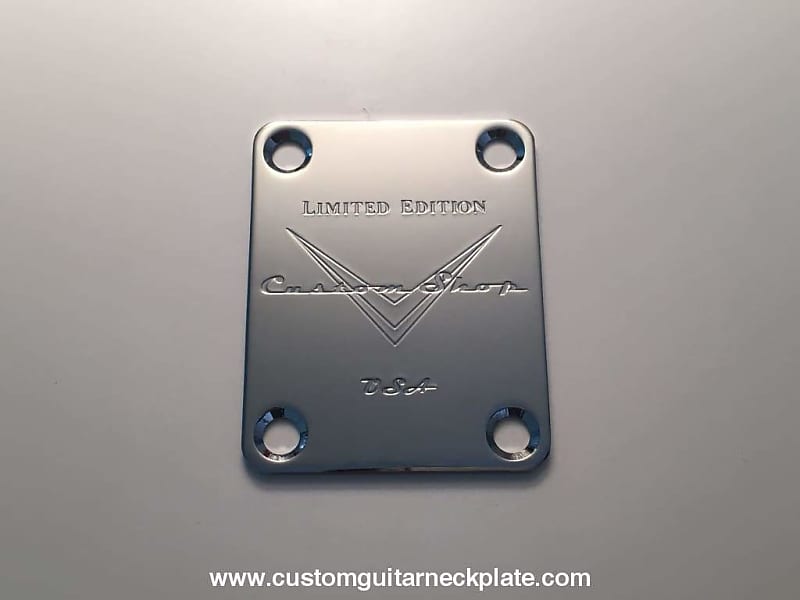 Custom Guitar neck plate to fit Fender Tele or Strat Chrome | Reverb
