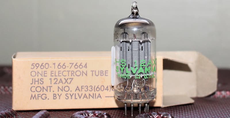 SYLVANIA JHS (JAN) 12AX7 LONG PLATE HALO GETTER COPR GRID | Reverb