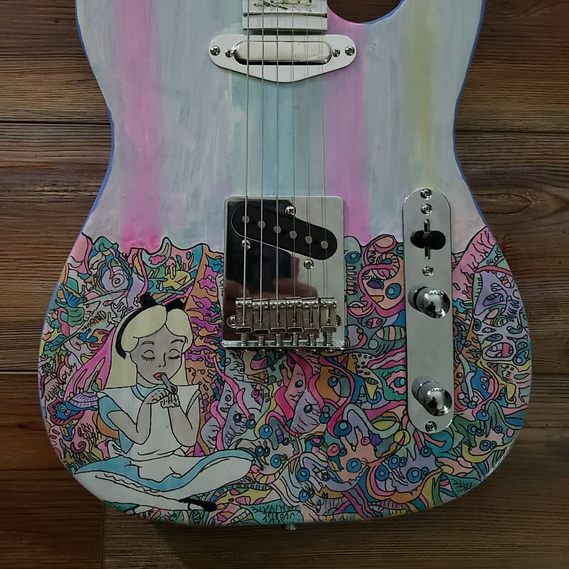 Eric Rifftone #155 Wonderland Handpainted Tele Style Electric | Reverb