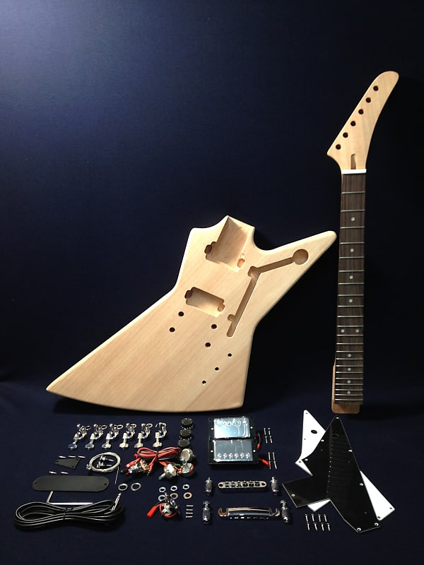DIY DKE1958 Explorer Style Electric Guitar DIY Kit, Complete | Reverb
