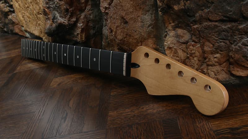 Aged Mighty Mite Strat Neck Ebony Fretboard Rolled Edges | Reverb