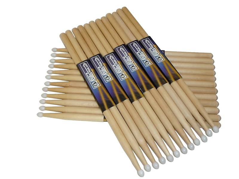 Bulk Maple Nylon Tip 2B Drum Sticks - Brick 12 Pairs (24 | Reverb