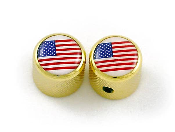 American US Flag Dome Knob Set Gold | Reverb