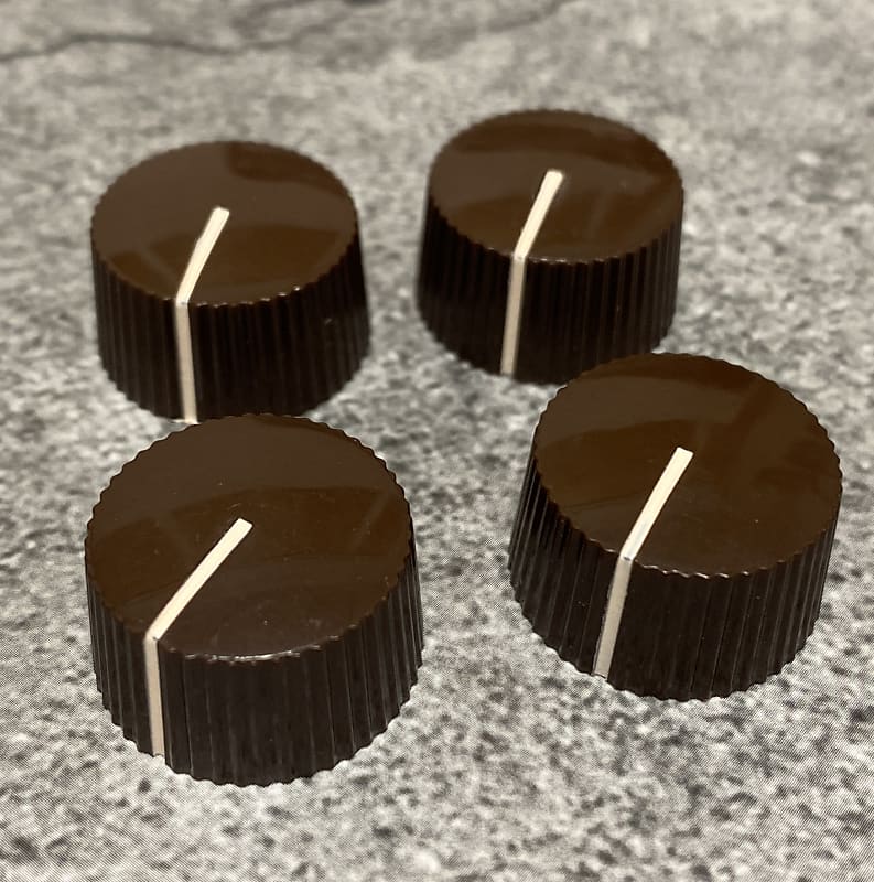 4 x Guitar Pedal Cupcake Knobs Serrated Round Amp Radio | Reverb