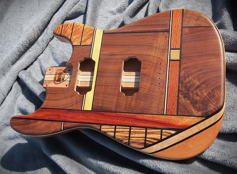 Babik Custom HH Stratocaster shaped body, Walnut, Mahogany, | Reverb