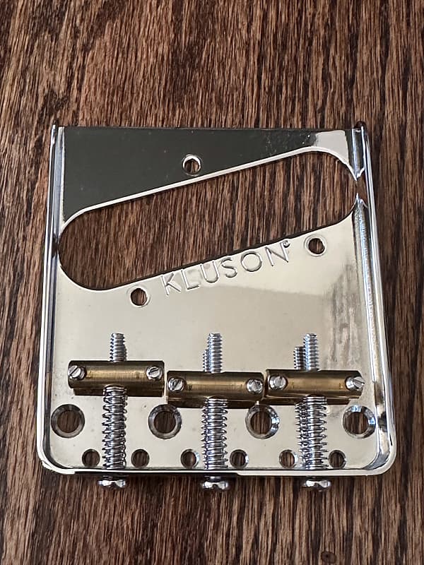 Kluson Telecaster Bridge - Left-Handed - Chrome | Reverb