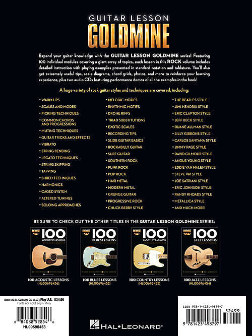 100 Rock Lessons Guitar Lesson Goldmine Series | Reverb