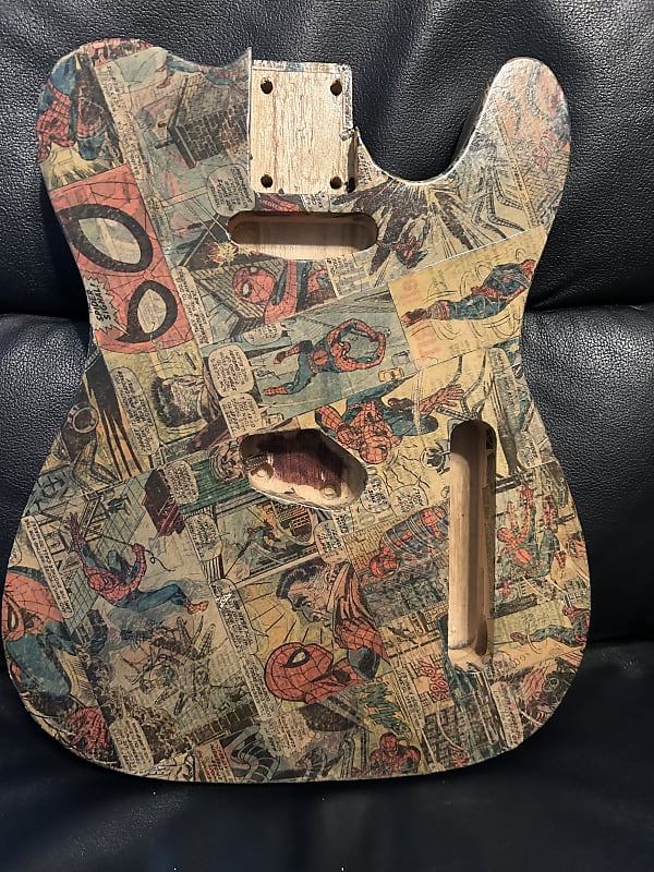 Custom Telecaster Tele Body w/Hand applied Comic book panels | Reverb