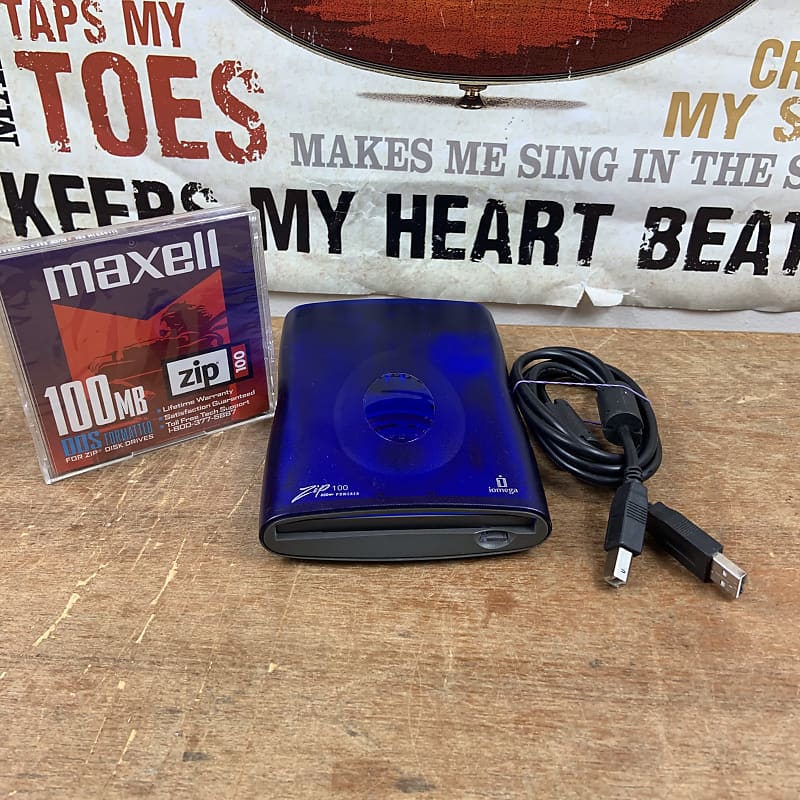 Iomega Zip 100 USB Powered Zip Drive with sealed Zip Disk | Reverb