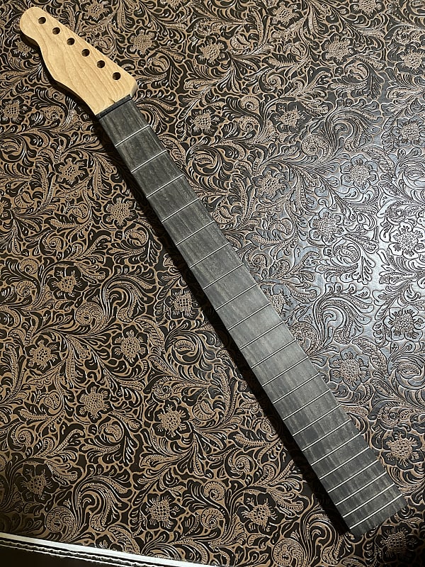 Telecaster Neck Roasted Maple/Ebony Reverse Headstock | Reverb