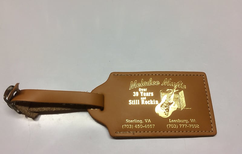 Melodee Music Leather Luggage ID Tag Brown | Reverb