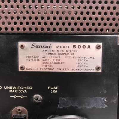 Vintage SANSUI 500A Tube Stereo Receiver | Reverb
