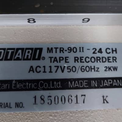OTARI MTR90II 2" 24 CH Track Tape Machine W/ AUTO LOCATOR AND | Reverb