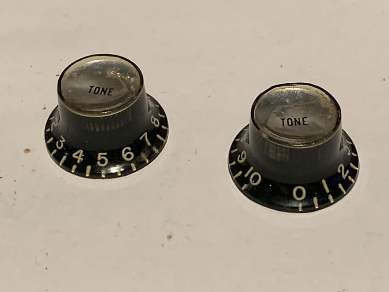 Gibson Reflector Knobs 60s - Black (2) Tone Knobs Vintage | Reverb UK